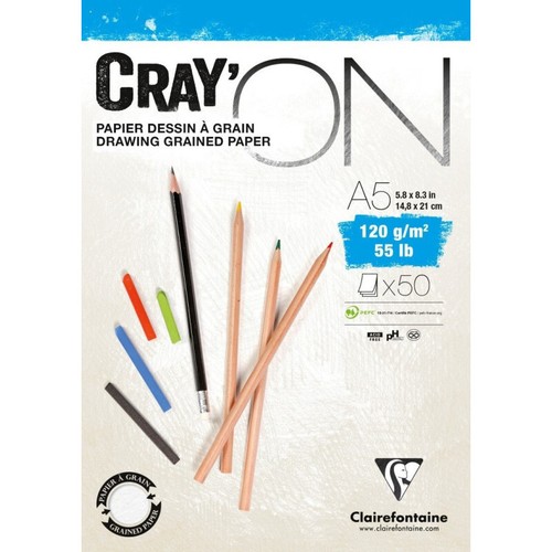 Bloc Cray'On A5 - 50 Feuilles - 120G - Clairefontaine | eBay