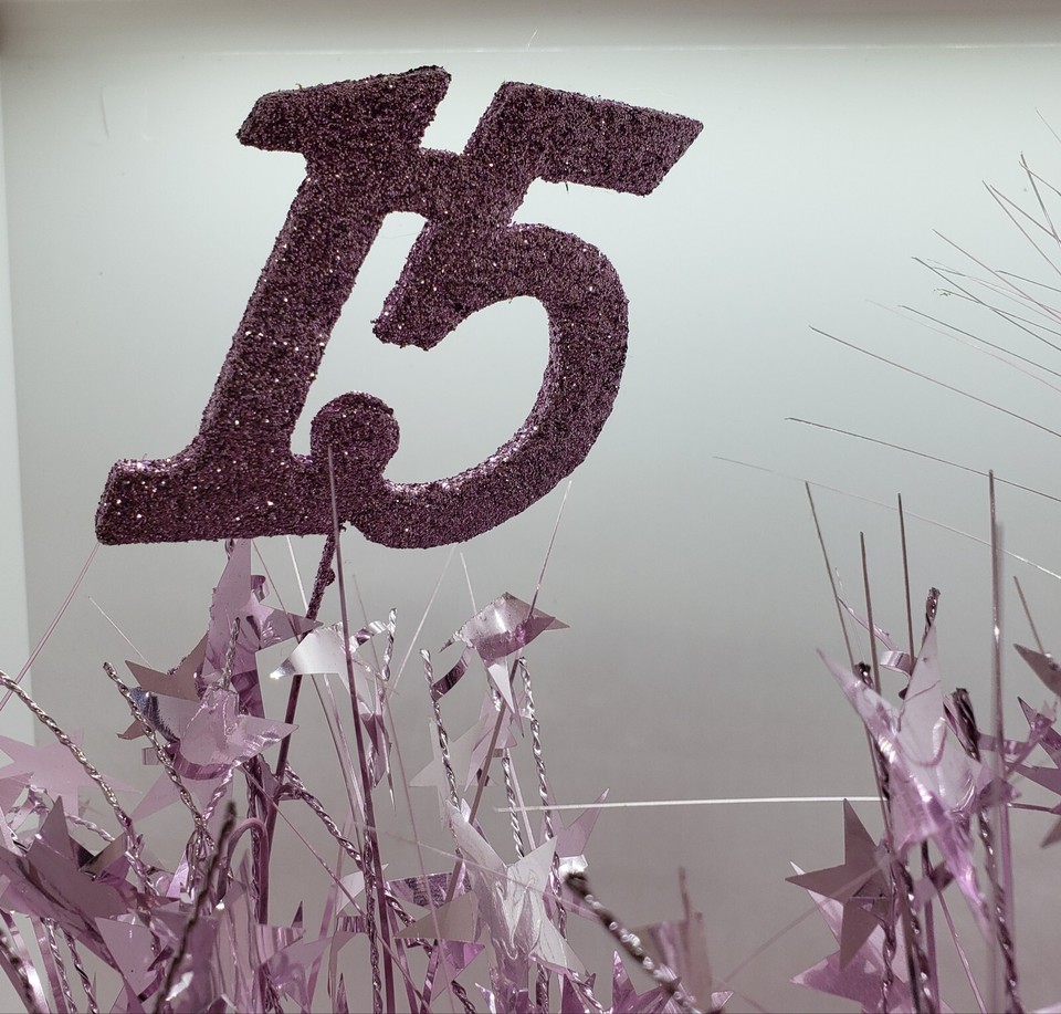 15 Quince Decorations- Purple Photo Centerpieces & Pink/Purple Balloon ...