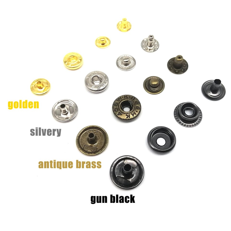 No Sew Snap Button Press Stud Leather Bag Coat Popper Rivet Fastener ...