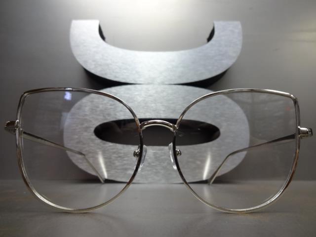 Oversized Exaggerated Retro Cat Eye Style Clear Lens EYE GLASSES Large ...