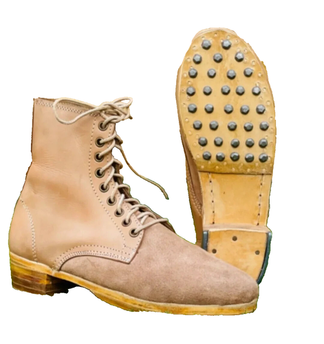 WW2 German M37 Low Boots - Repro Army Military Hobnail Leather Boot ...