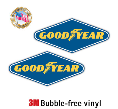 2X GOODYEAR TIRES DECAL STICKER US MADE TRUCK VEHICLE JDM F1 RACING CAR ...