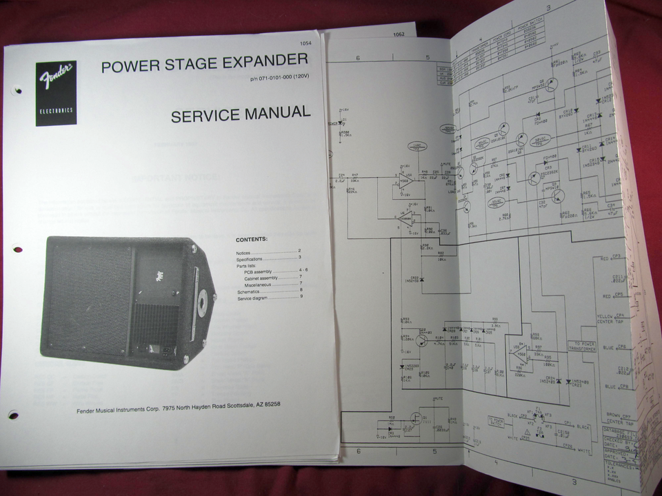 Fender Power Stage Expander (Monitor) Service Manual | eBay