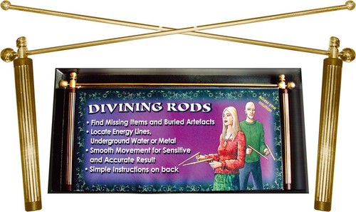 BRASS DIVINING RODS Boxed with instructions - Divination Dowsing Ghost ...