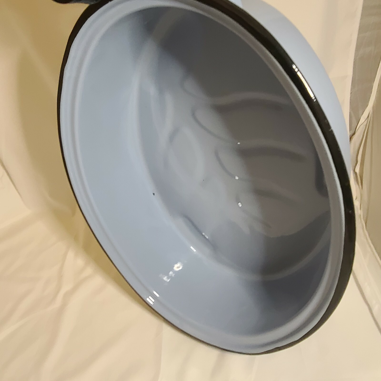 VINTAGE BLUE ENAMELWARE SPECKLED ROASTER ROASTING PAN LARGE 18" WITH ...