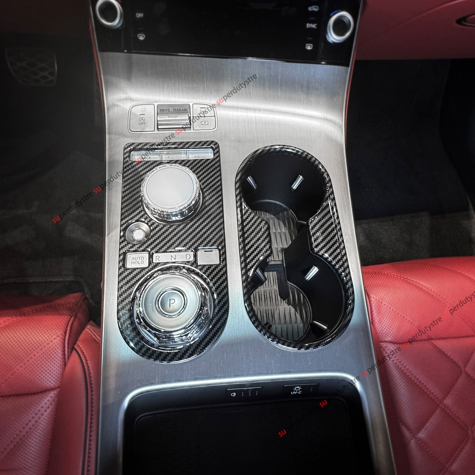 Center Console Gear Shift Panel Cover Cup Holder Trim For Genesis GV70 ...