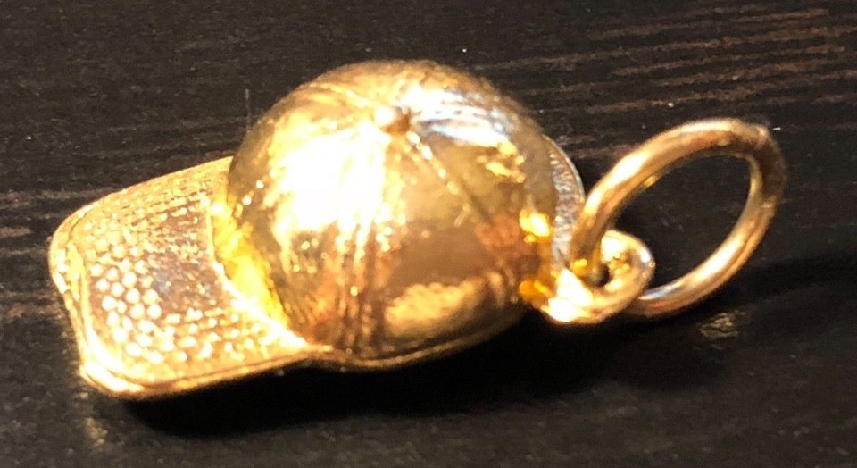 Gold Plated Baseball Hat Pendant Charm | eBay
