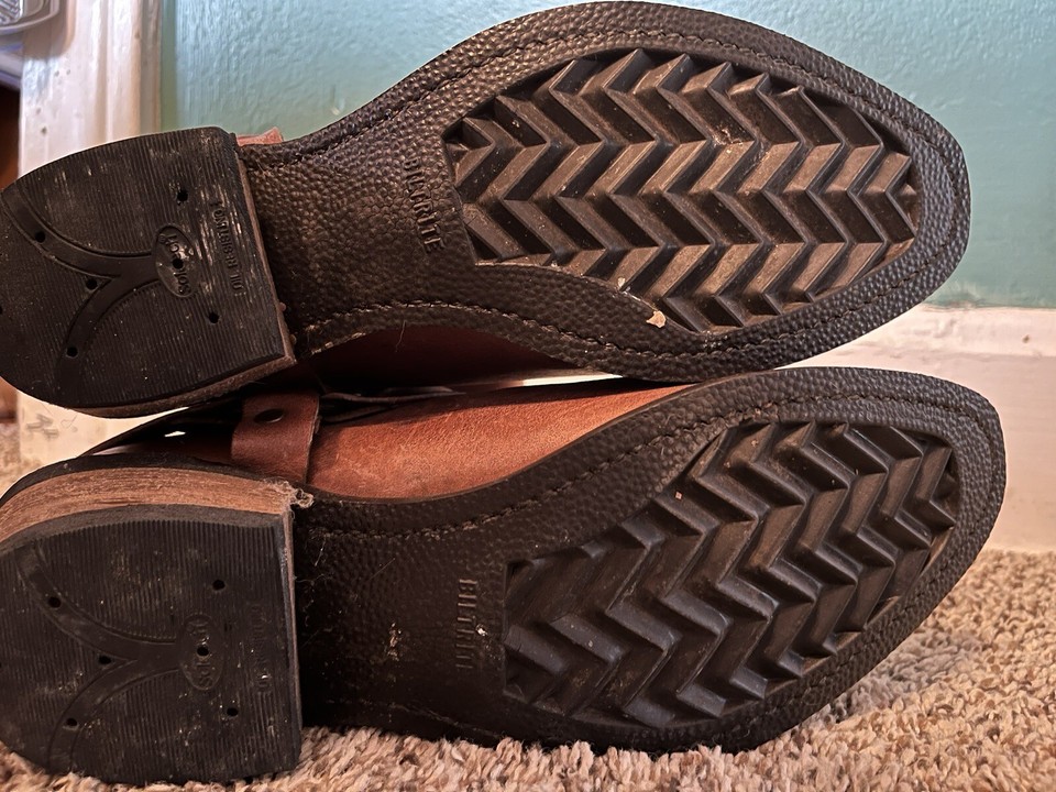 Biltrite Boots Mens 9 Heels Western Cowboy Mid Calf Pull On Brown ...