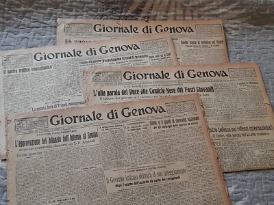 Vintage italian GIORNALE di GENOVA original newspapers 1931 italian ...