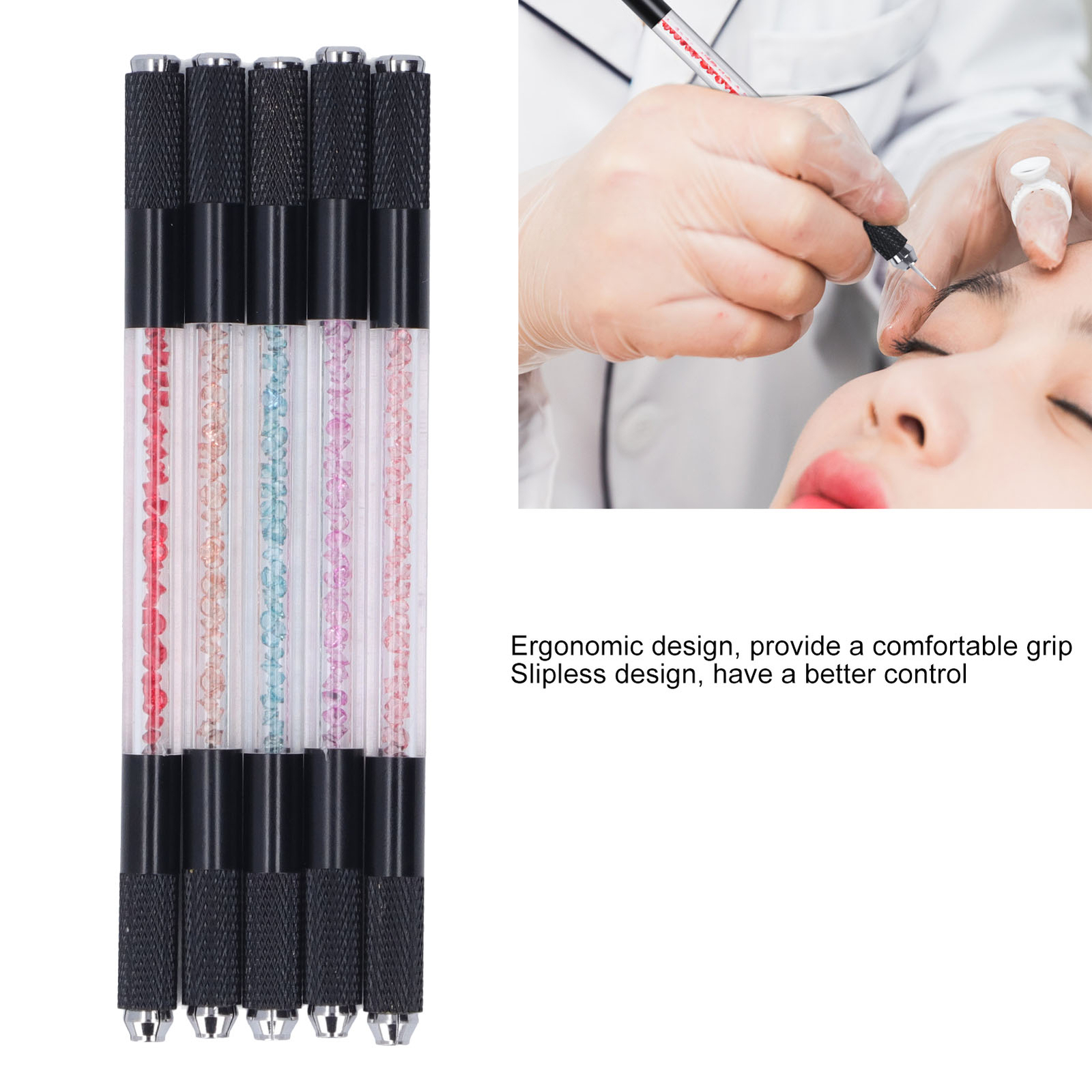 5pcs Microblading Hand Tools Professional Dual Head Manual Tattoo Pen ...