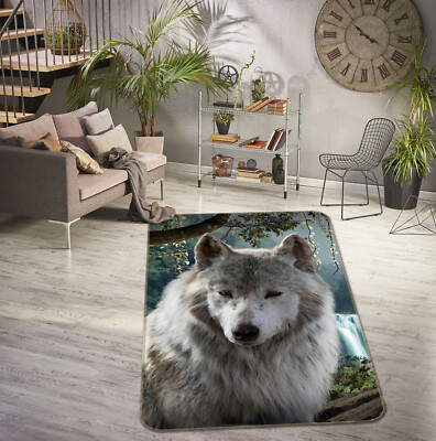 3D White Wolf B240 Animal Non Slip Rug Mat Elegant Photo Carpet Zoe ...