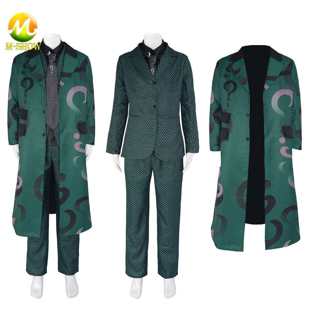 Riddler Cosplay Costume Gotham Season 5 Edward Nygma Cosplay Green Suit ...