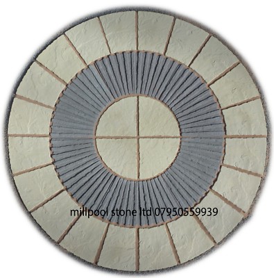 1.8M ROTUNDA TILED CIRCLE PAVING PATIO SLABS STONE [DELIVERY EXCEPTIONS ...