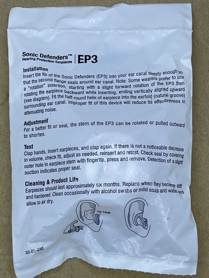NEW SUREFIRE EARPRO SONIC DEFENDERS HEARING PROTECTION EARPIECES EP3 ...
