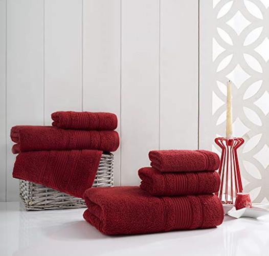 Qute Home 6-Piece Bath Towels Set, 100% Turkish Assorted Colors , Sizes ...