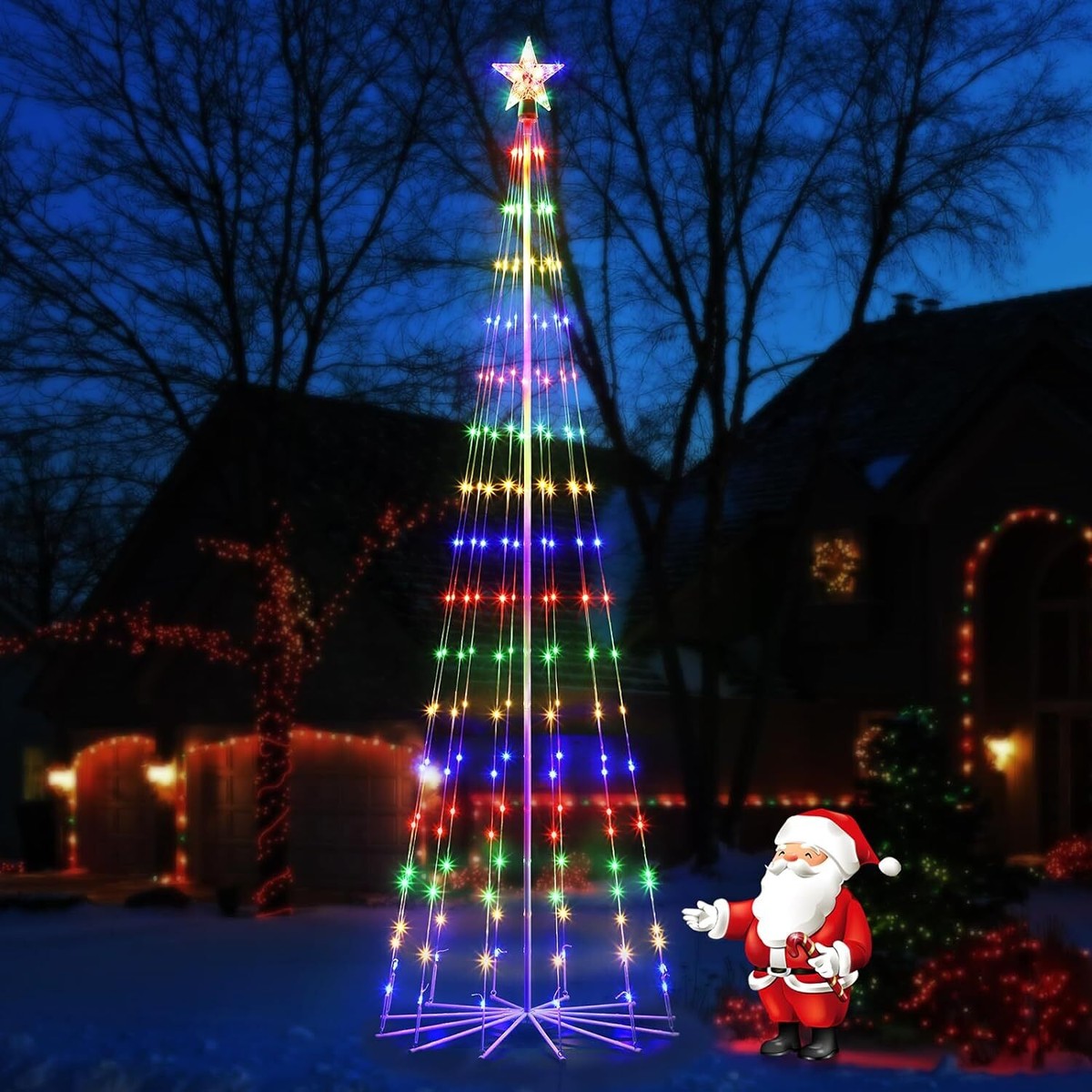 Outdoor Christmas Tree Cone Light Up Twinkle Cone Tree