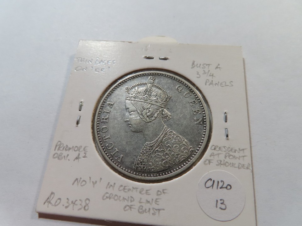 B162 India British 1875-B Rupee A-II, w/ Dot SW-5.16 XF+ | eBay