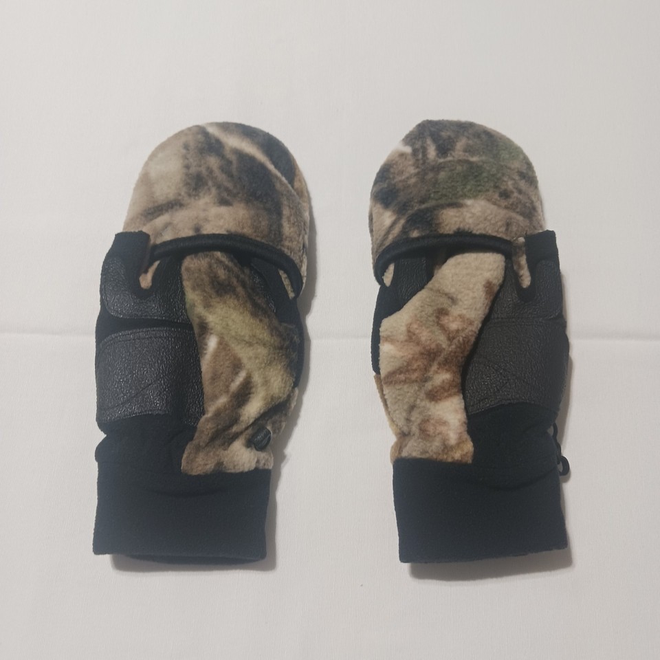 Hot Shot Medium Men’s Camo Fleece Pop-Top Mittens Thinsulate Polyester ...