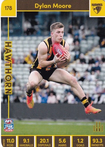 AFL 2023 Teamcoach Hawthorn Hawks - Dylan Moore Card No.178 | eBay ...