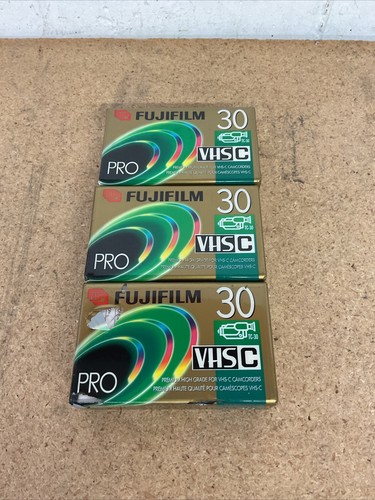 Lot of 3 Fuji Film VHS-C TC-30 Blank Premium High Grade Camcorder Tape ...
