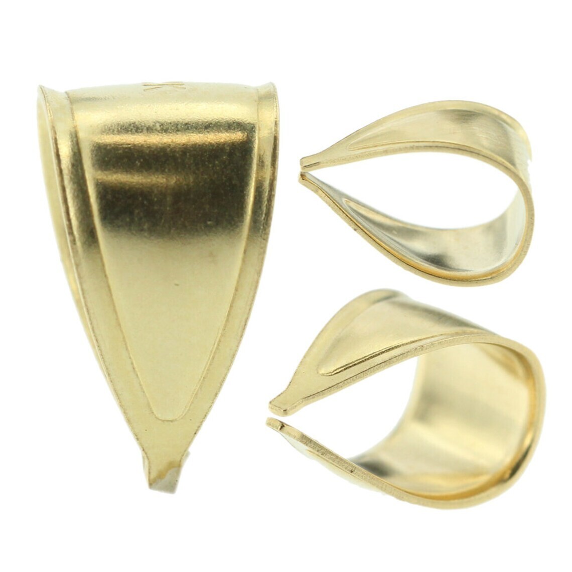 Grooved Tapered Bail for Chain Necklace Real Solid 14K Yellow Gold up ...