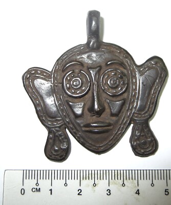 Indonesia Ancient Antique Bronze Mask pendant amulet charm, Batak Tribe ...