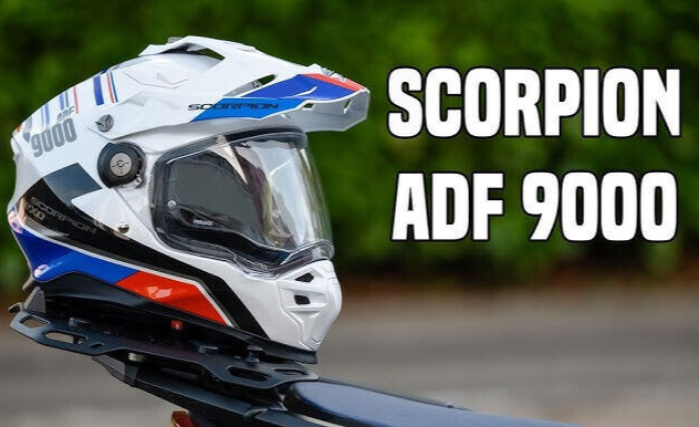Scorpion ADF 9000 Desert White Red Blue Motorcycle Adventure Helmet | eBay