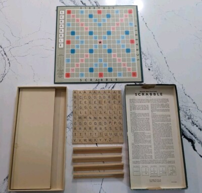 Vintage 1955 Scrabble Board Game Complete Original Made in England ...
