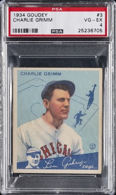 1934 GOUDEY #3 CHARLIE GRIMM PSA 4 | eBay