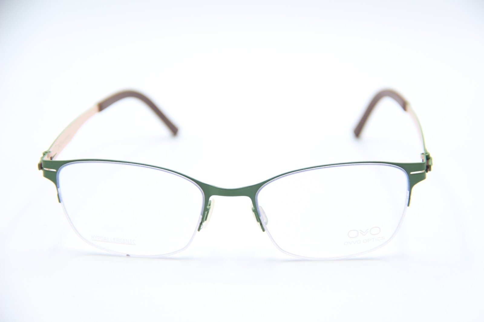 NEW OVVO OPTICS 3989 C 107/75C GREEN BROWN AUTHENTIC FRAMES EYEGLASSES ...