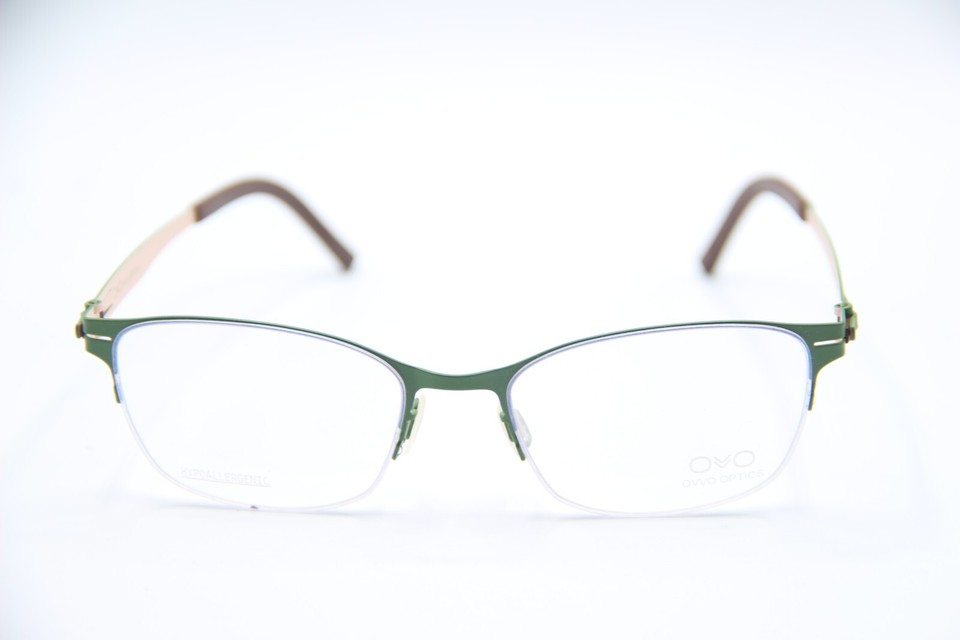 NEW OVVO OPTICS 3989 C 107/75C GREEN BROWN AUTHENTIC FRAMES EYEGLASSES ...