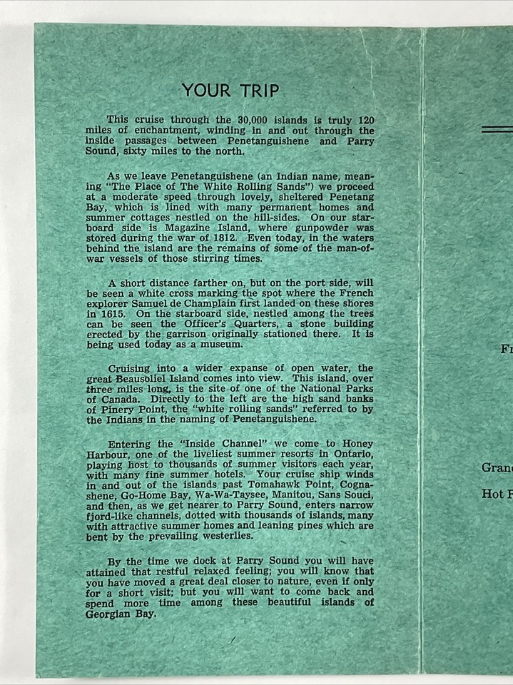 1950s Midland, Ontario Canada M.S. Midland City Cruise Restaurant Fish ...