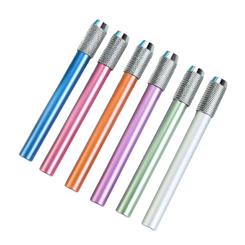 6 Pieces Aluminum Pencil Lengthener Assorted Colors Metal Pencil ...