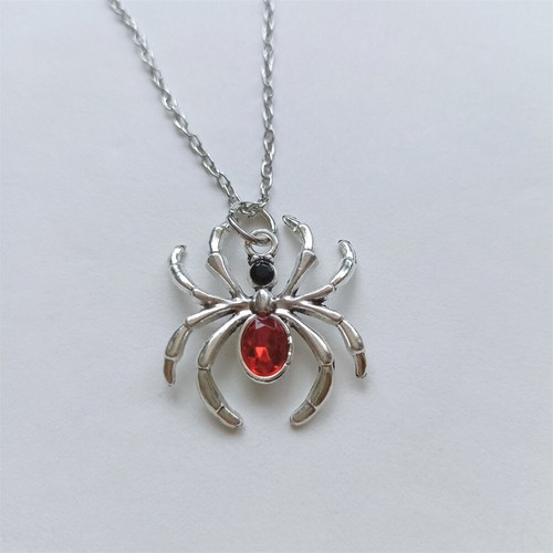 Red Crystal Spider Shaped Necklace Pendant Gifts For Halloween Days ...