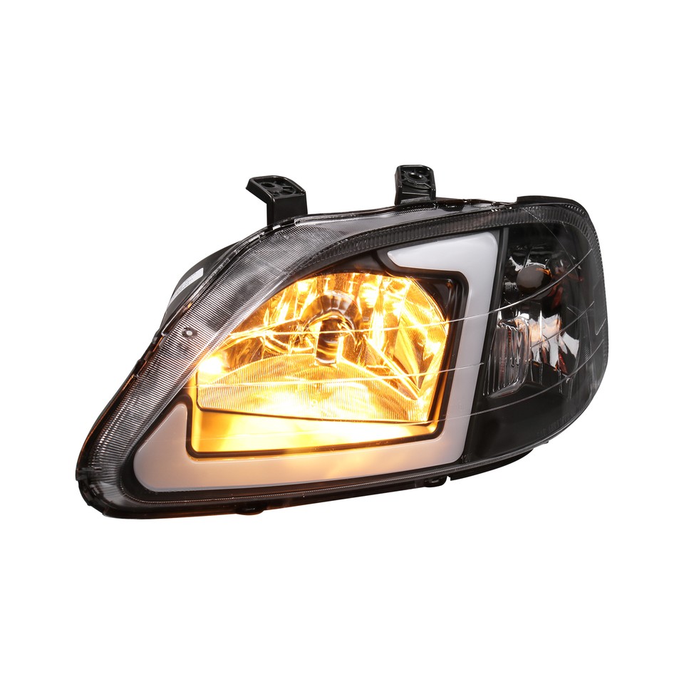 Clear Headlights w/ LED DRL Tubes for 1999-2000 Honda Civic EK EJ Front ...