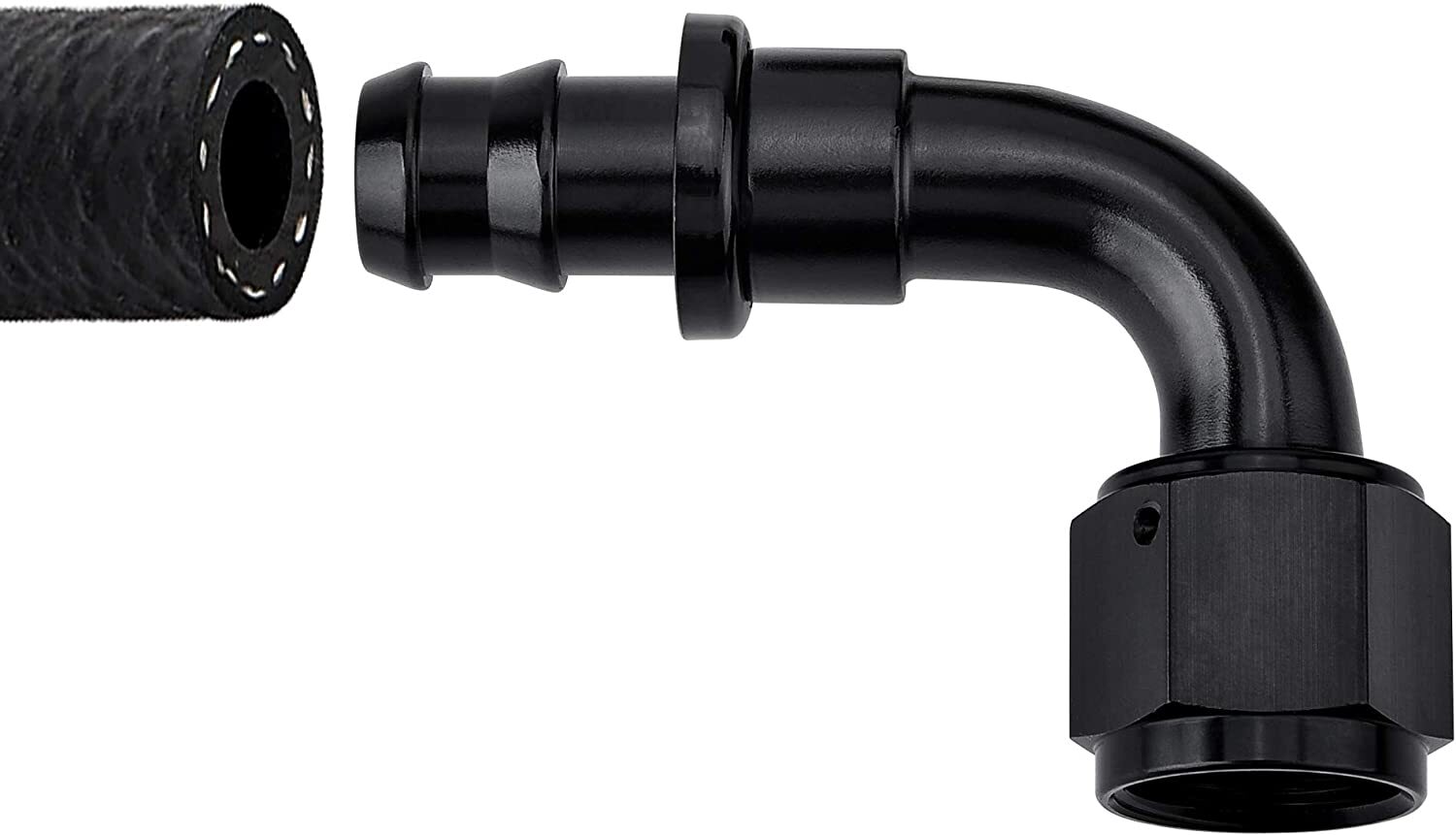 LokoCar 10AN 90 Degree Push Lock Fuel Rubber Hose End Fittings Barb 5/8 ...