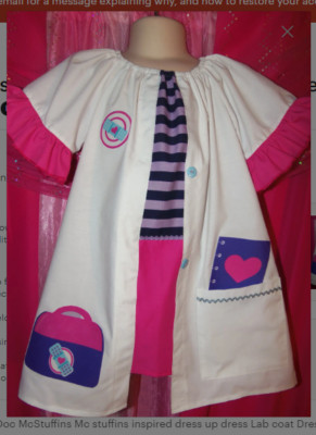 Doc Mcstuffins Lab Coat Halloween Dress Sz 2t,3t,4t or 5t Pick your ...