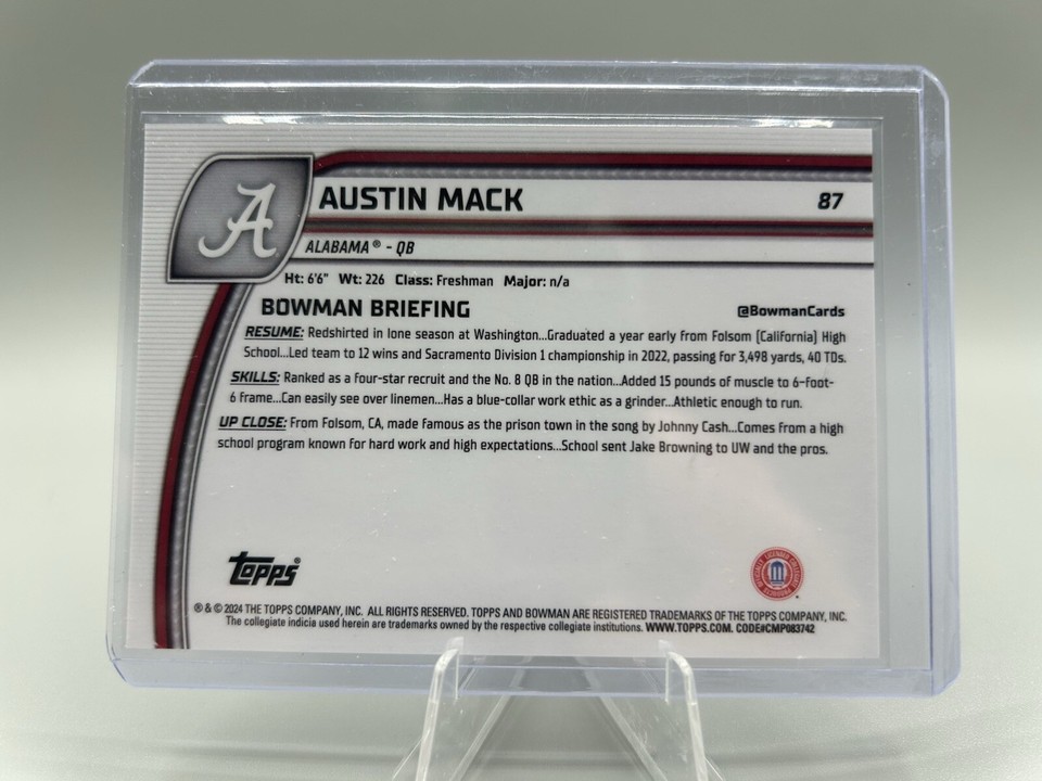 Austin Mack Bowman U Chrome Football Teal Refractor #’d /299 | eBay