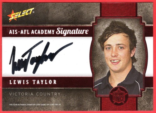 2013 AFL FUTURE FORCE AIS [RED SIGNATURE CARD] FFRS2 Lewis TAYLOR ...