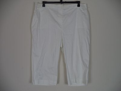 Women's White Classic Elements Capris. 24W. 98% Cotton/ 2% Spandex ...
