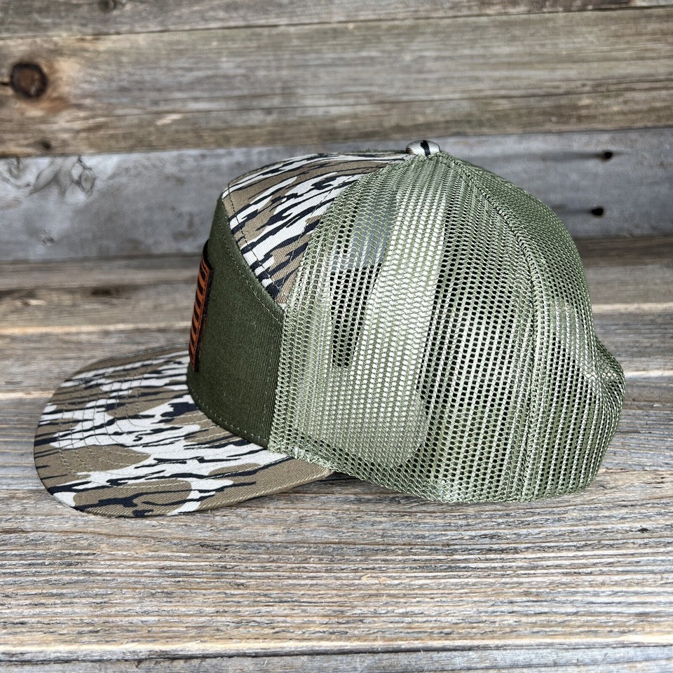 GSP Pointer Flag Leather Patch Bottomland/Olive 7 Panel Trucker Hat | eBay