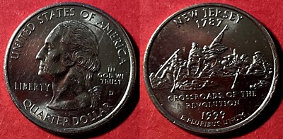 USA 1999 D Washington Quarter New Jersey KM-295 Copper-nickel clad ...