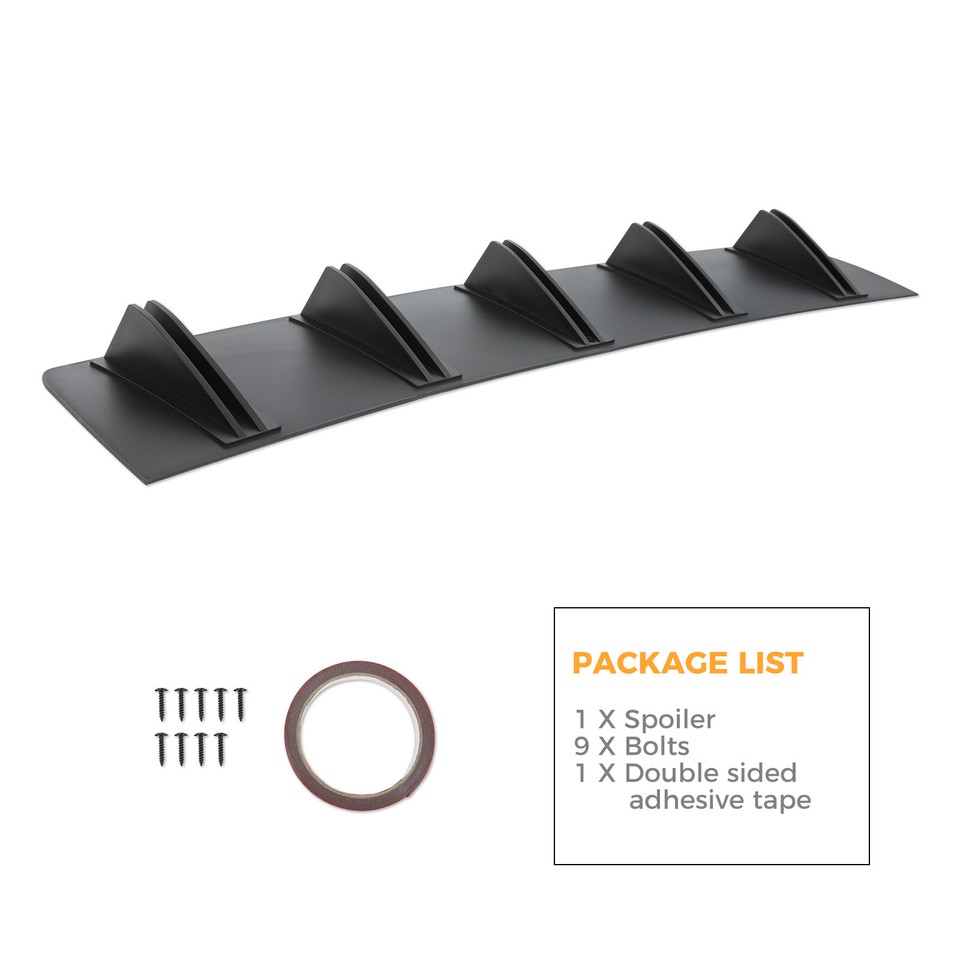 For Mitsubishi Lancer EVO Black Rear Bumper Diffuser 10 Shark Fin ...