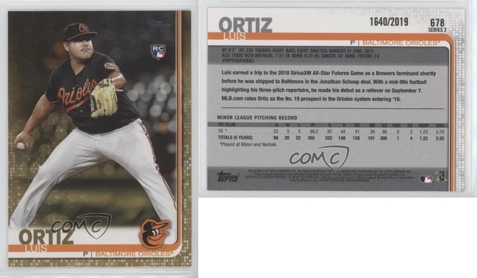 2019 Topps Gold 1640/2019 Luis Ortiz #678 Rookie RC uu6 | eBay