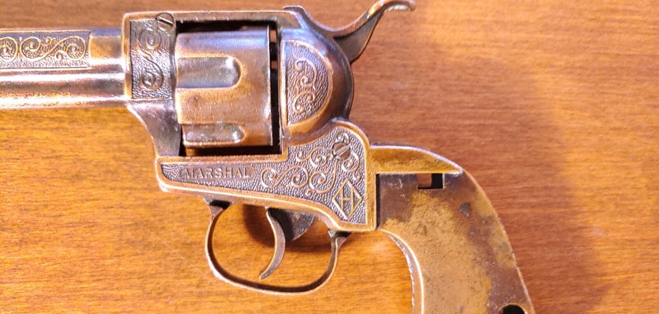 Vintage Hubley Marshall Cap Revolver Gun Rare Copper Finish Working ...