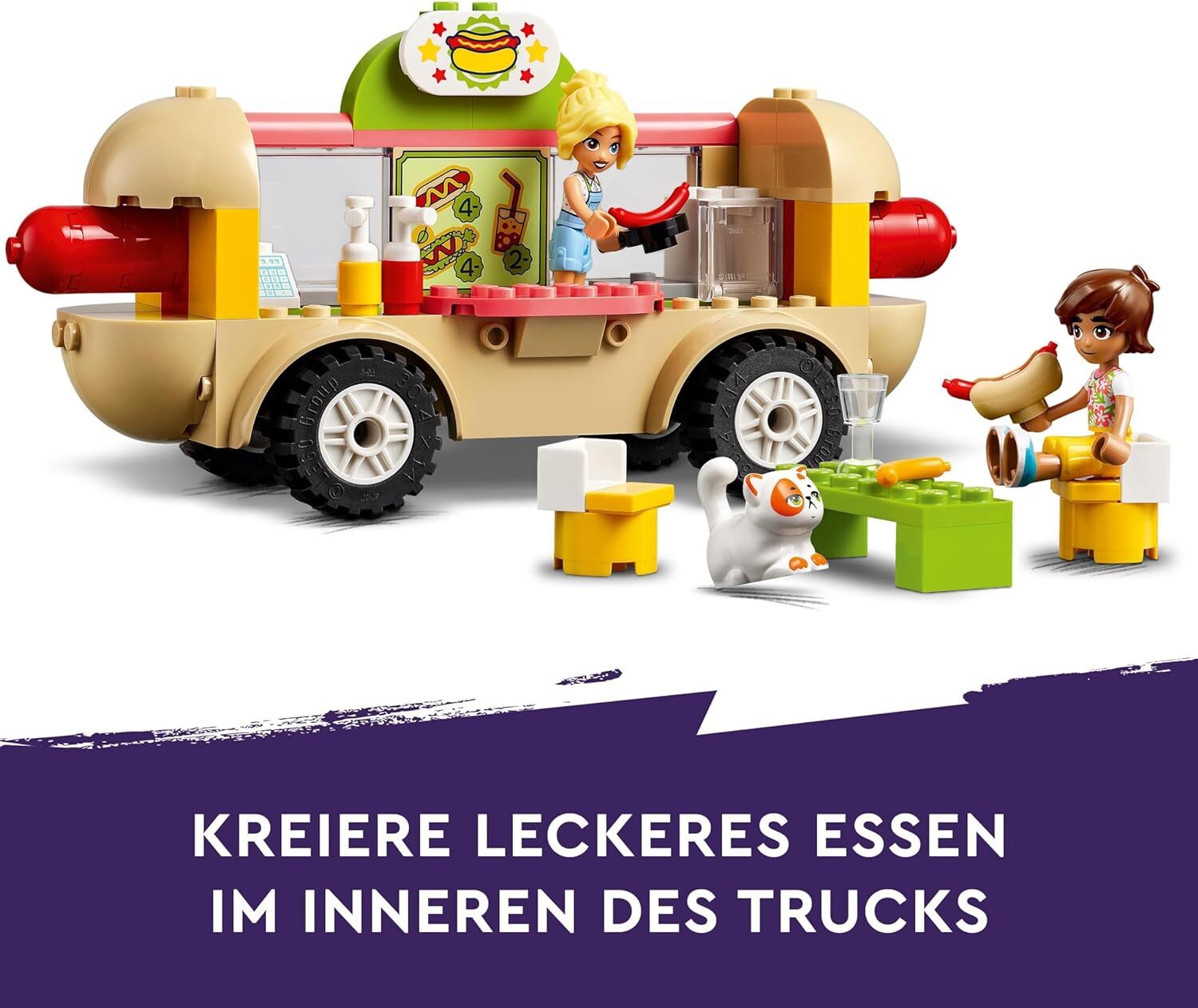 LEGO Friends Hotdog-Truck, Mobiles Restaurant-Spielzeug für Kinder ab 4 ...