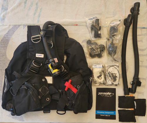 ZEAGLE RANGER BCD w/Inflator Hose+OCTO-Ripcord Weight Sys.+Accs. Size ...