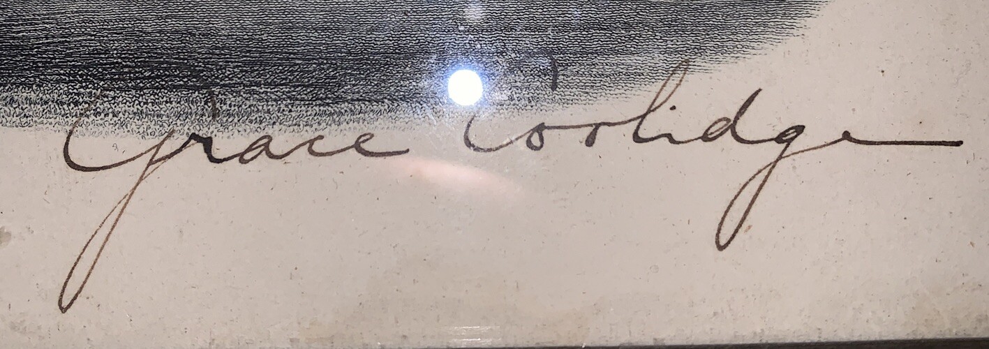 FIRST LADY GRACE COOLIDGE SIGNED, WHITE HOUSE ENGRAVING, FLOTUS ...