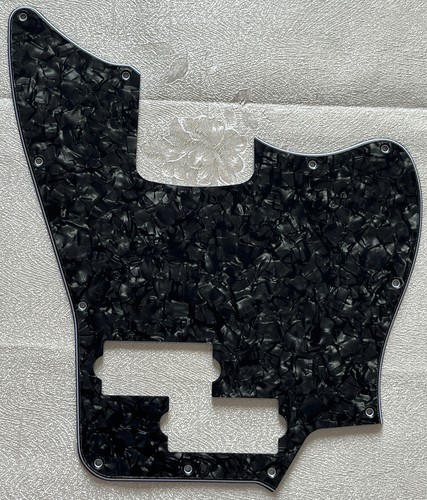 Custom For Squier Jaguar Bass Style Guitar Pickguard 4-Ply Black Pearl ...