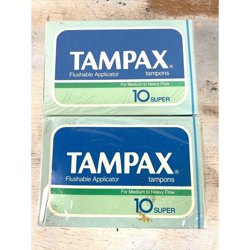 Lot of 2 Vintage 1980s Tampax Super Tampons – NOS Sealed Boxes (10 ...